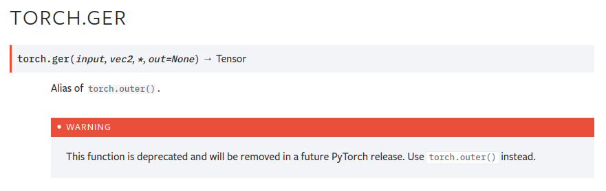 【pytorch算子】torch.ger / torch.outer算子的用法，以及与torch库版本的关系-CSDN博客