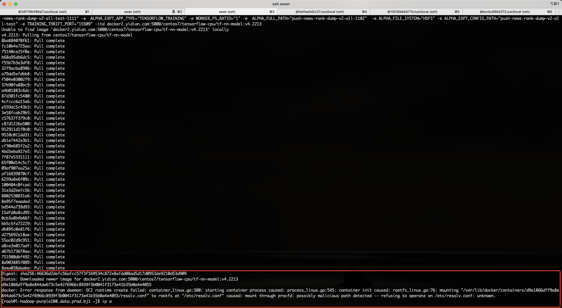 Docker run提示possibly malicious path detected -- refusing to operate on /etc/resolv.conf: unknown ...
