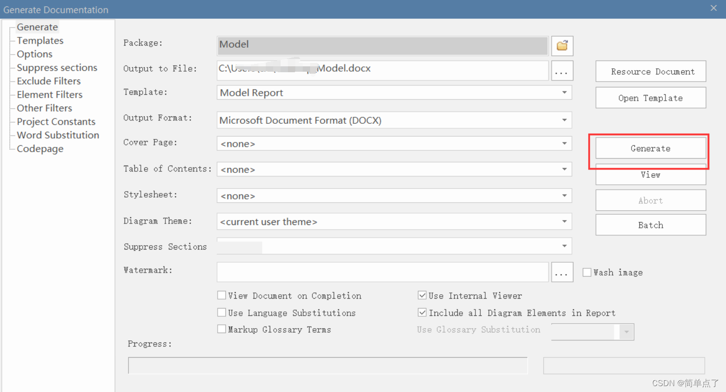 EA的使用---文档的生成_ea文档-CSDN博客