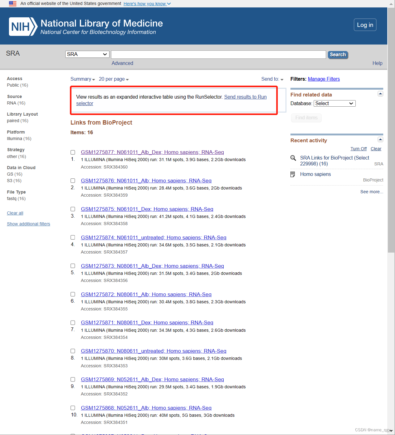 从NCBI批量下载数据_ncbi metadata-CSDN博客