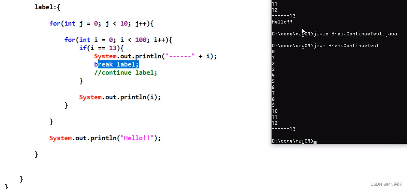 break、continue结束标签指定循环_continue结束标签循环-CSDN博客