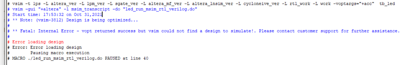 2021 10 31 Fatal Internal Error Vopt Returned Success But Csdn博客