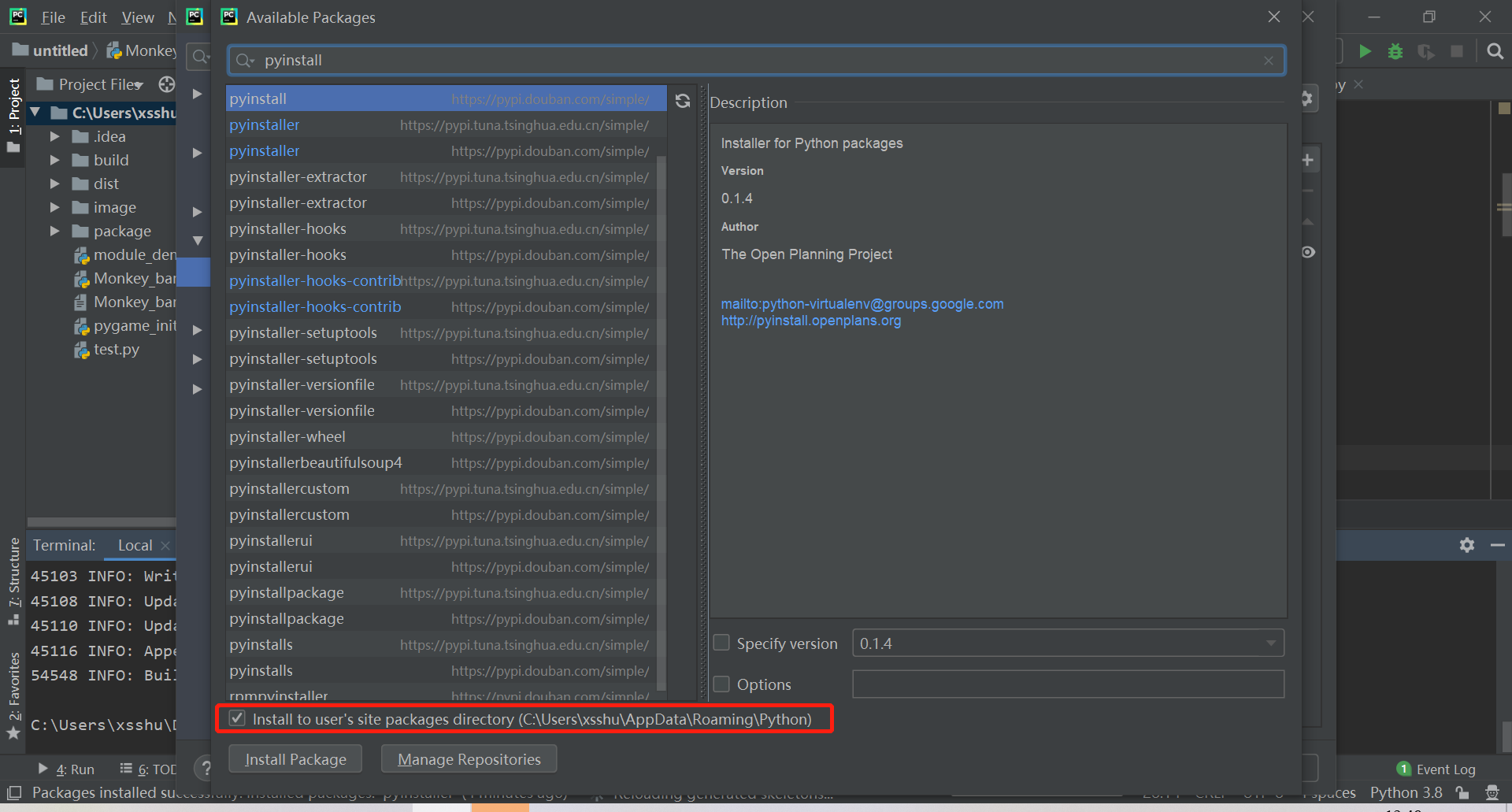 【小技巧】pycharm 安装pyinstaller 库生成.exe文件时，提示“ pyinstaller 不是内部或外部命令……”_pyinstaller' 不是内部或外部命令,也不是可运行 ...