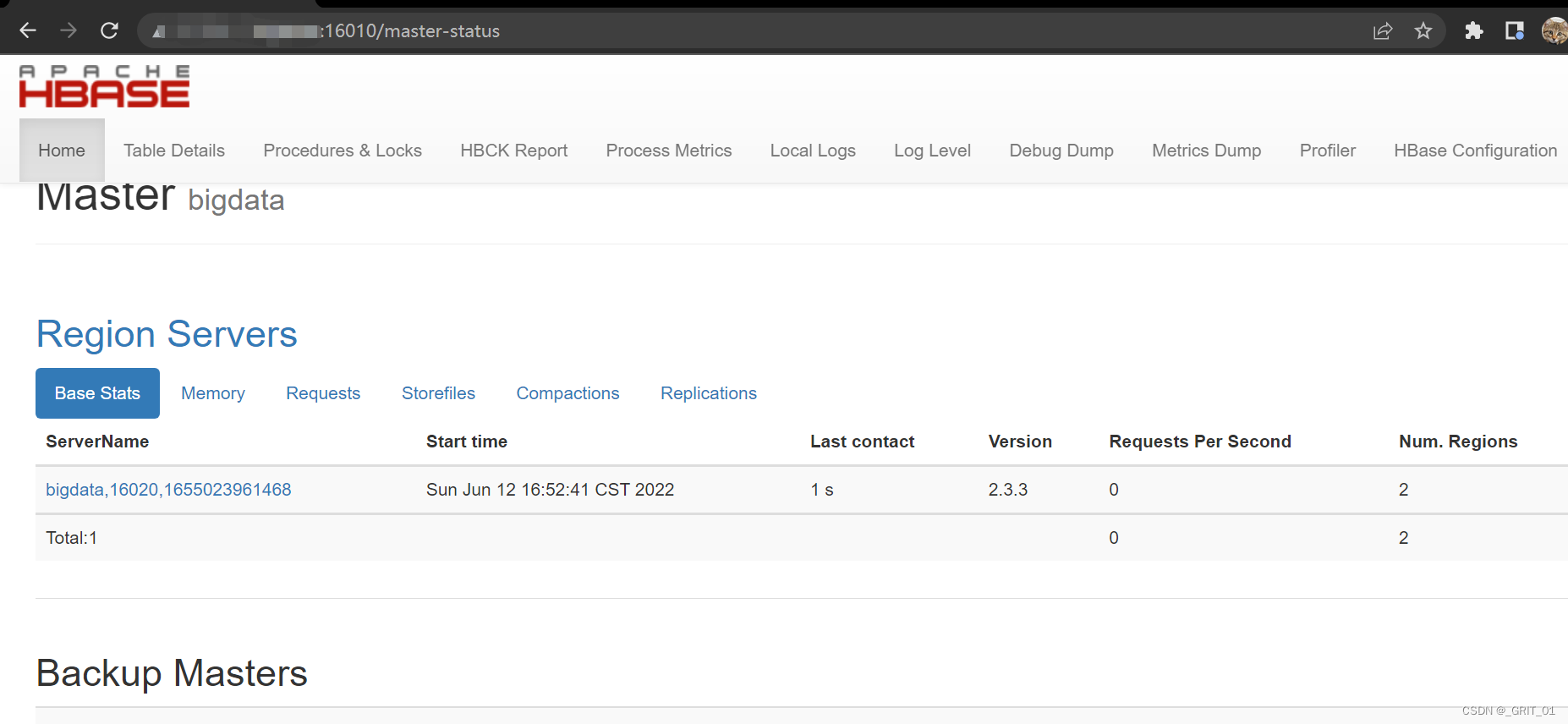ERROR [main] master.HMasterCommandLine: Master exiting java.lang.RuntimeException: HMaster ...