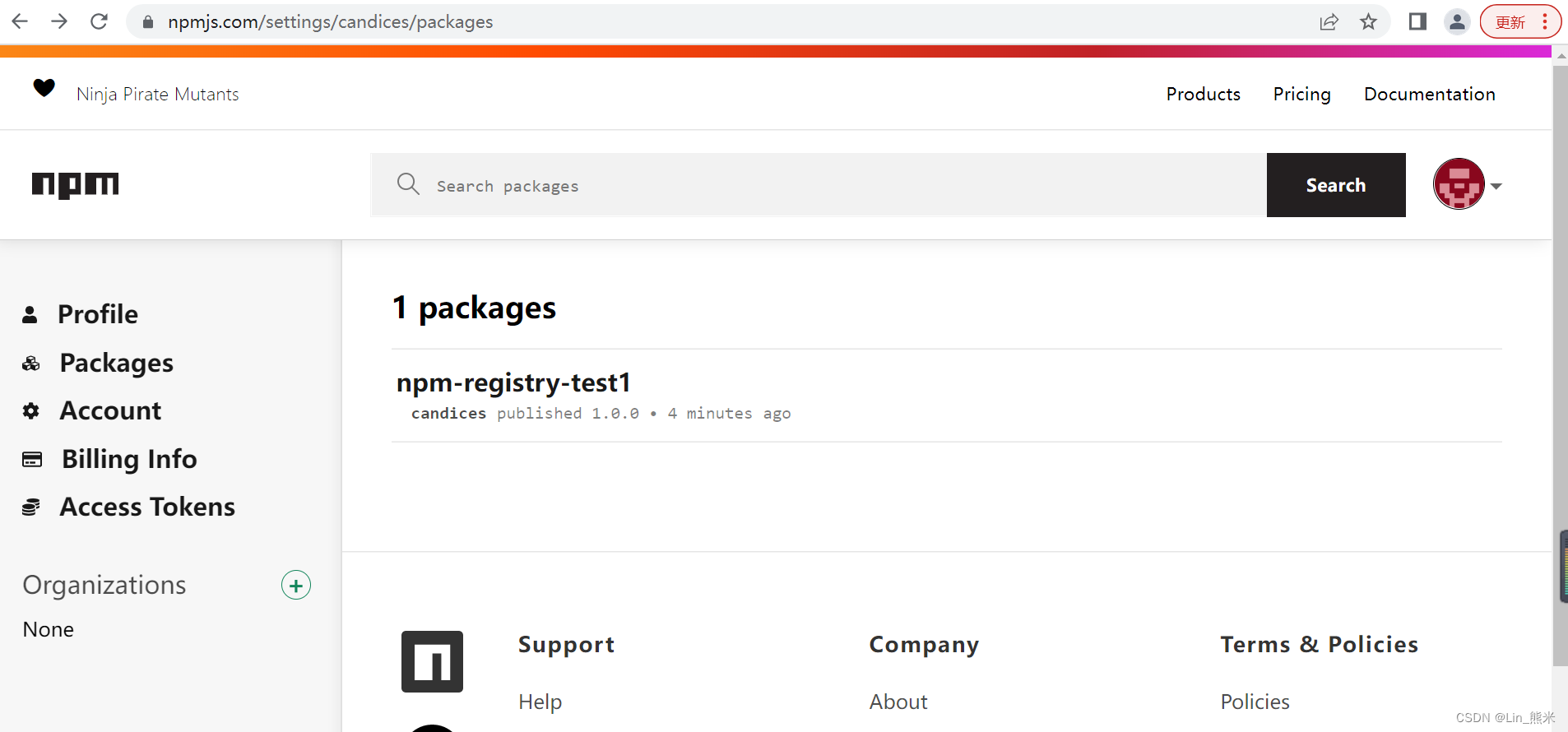 npm 官网搭建个人仓库_npm 如何注册依赖-CSDN博客