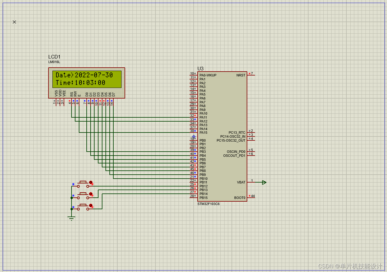 基于STM32单片机的电子钟（Proteus仿真+程序）_基于stm32的电子时钟-CSDN博客