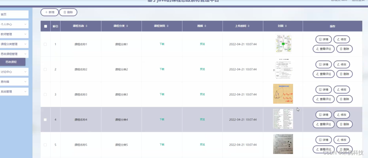Ssm基于java的课程思政素材管理平台fc40i【独家源码】计算机毕业设计问题的解决方案与方法教学课程素材库管理系统 Csdn博客