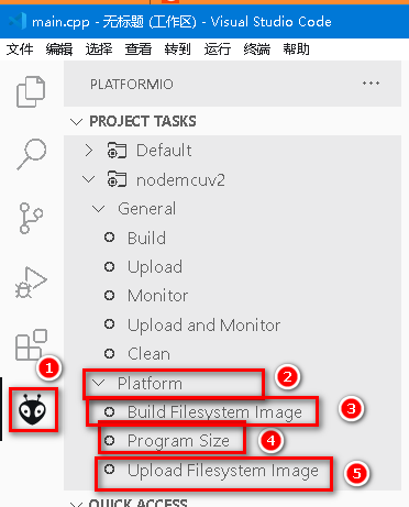 ESP32 /ESP8266在VS Code and PlatformIO上传文件系统 (SPIFFS)_platformio 文件系统_perseverance52的博客-CSDN博客