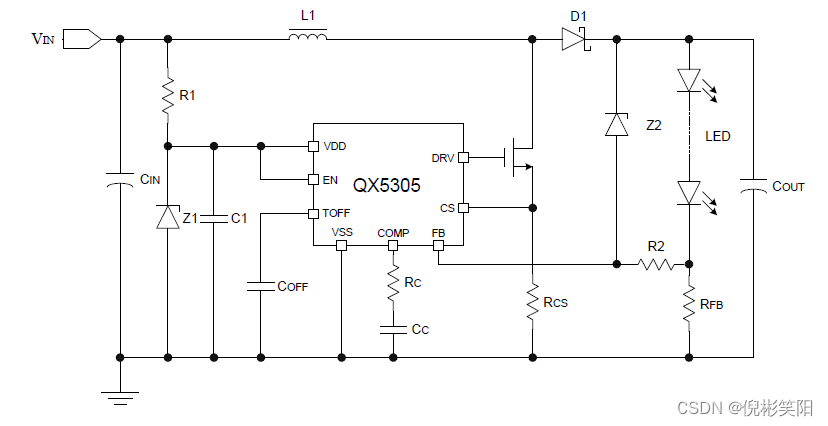 QX5305Da低电压启动（2.5V）版本升压恒流芯片【双宜科技】_5305芯片参数-CSDN博客
