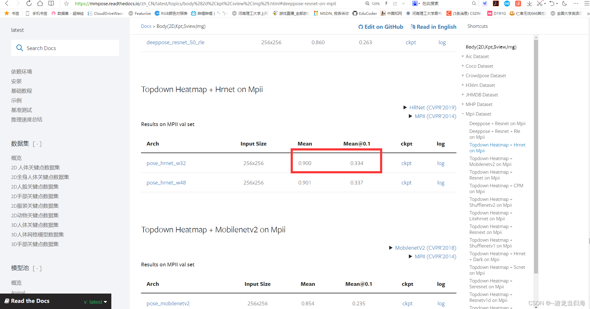 mmpose遇坑计--使用mmpose在mpii数据集上复现HRnet时PCKh@0.1较低解决方法_hrnet复现-CSDN博客