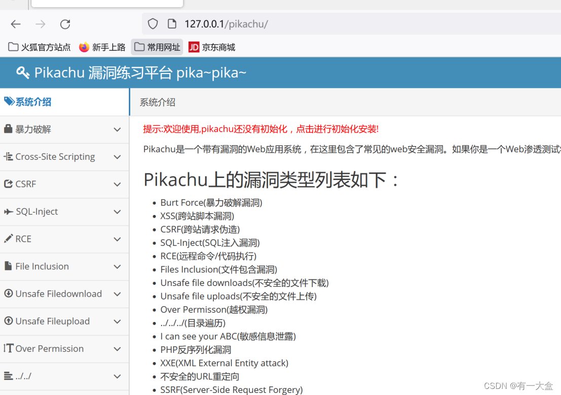 虚拟机环境小皮面板搭建pikachu靶场，并且实现实现物理机的访问。_访问pikachu-CSDN博客