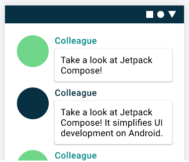 【Android-JetpackCompose】1、实战聊天界面：@Compose 可组合函数、用 Row() 和 Column() 设计布局、MaterialDesign 样式、列表、动画 ...