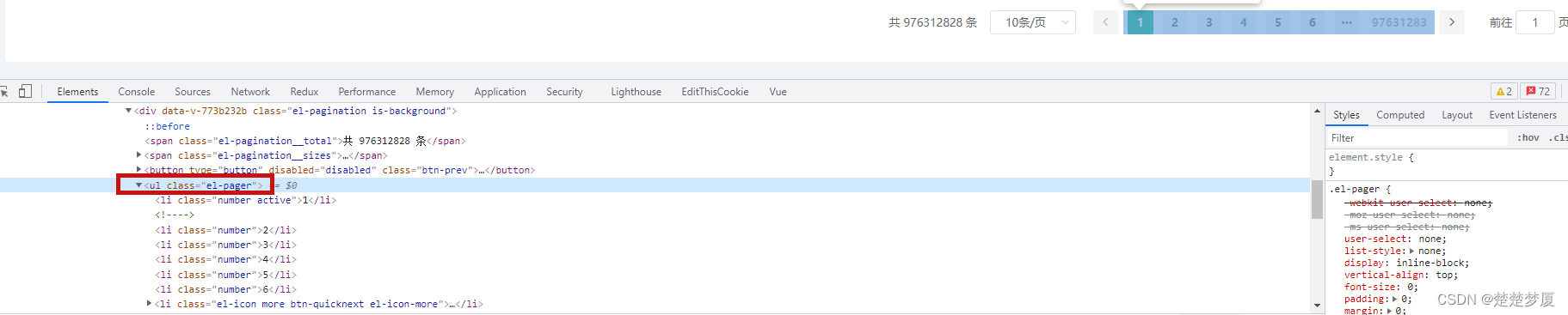 Vue和elementUI禁用el-pagination的指定分页按钮_el-pagination如何禁用跳转-CSDN博客