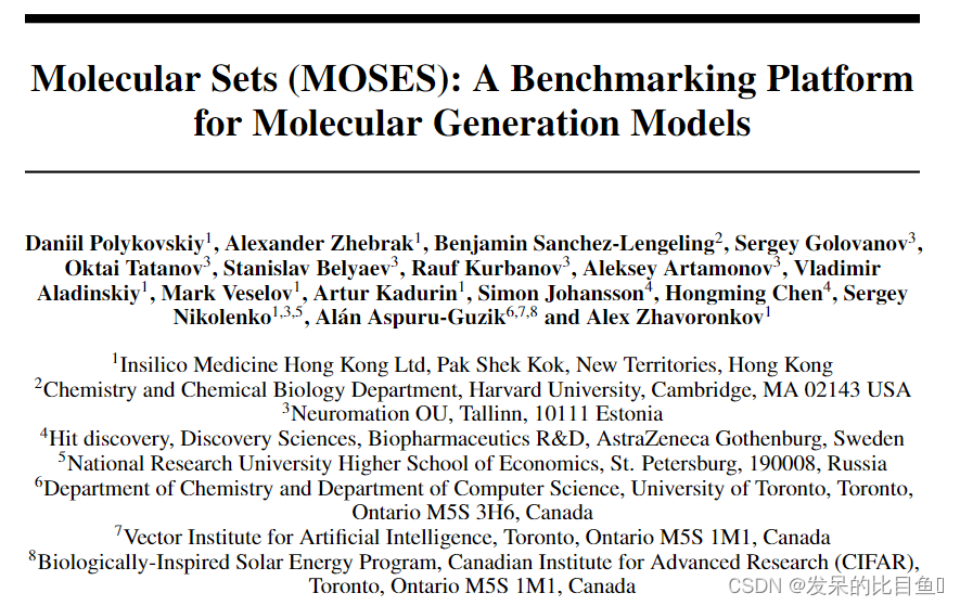 2020 Front. Pharmacol | Molecular Sets (MOSES): A Benchmarking Platform for Molecular Generation ...