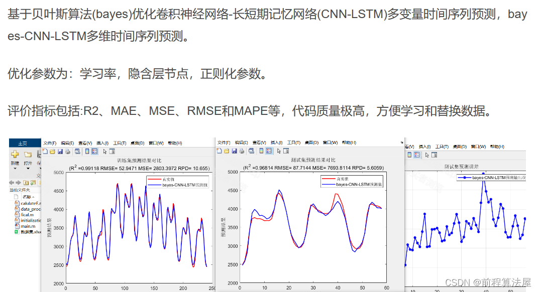 多维时序预测 Matlab基于贝叶斯算法bayes优化卷积神经网络 长短期记忆网络cnn Lstm多变量时间序列预测多维时间序列