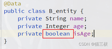 java: Unknown property “isAge“ in result type B_entity. Did you mean “age“类-成员变量中Boolean和boolean ...