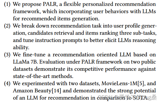 【文献阅读六】PALR: Personalization Aware LLMs for Recommendation-CSDN博客