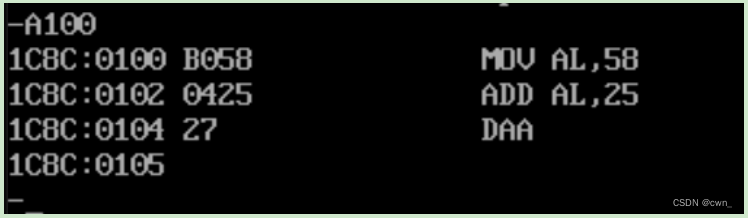 实验三 Debug及指令测试_用a命令在100h处怎么键入程序-CSDN博客