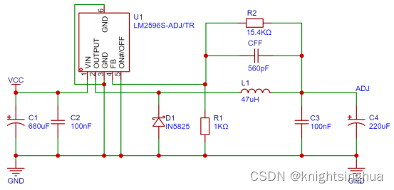 LM2596/LM2596S多路降压稳压DC-DC开关电源芯片详解（第二部分：电路设计）（12V转5V、12V转3.3V、任意电压转任意电压）_lm2596可调稳压电路原理图-CSDN博客