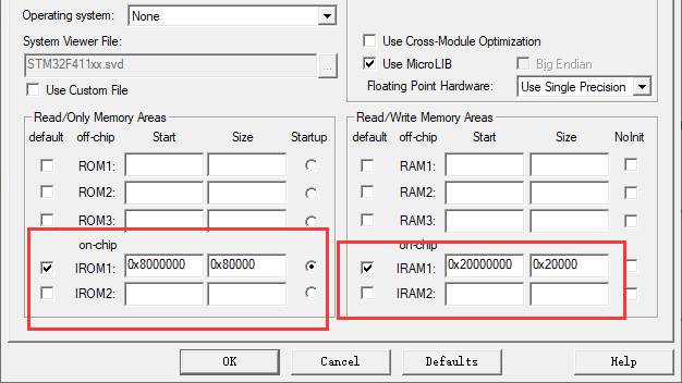 EIDE编译出错：Error: L6406E: No space in execution regions with .ANY selector matching main.o(i.main ...