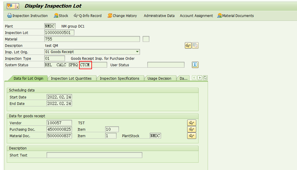 SAP QM初阶之检验批系统状态中的CTCM该如何消除？_sap 检验批的用户状态-CSDN博客