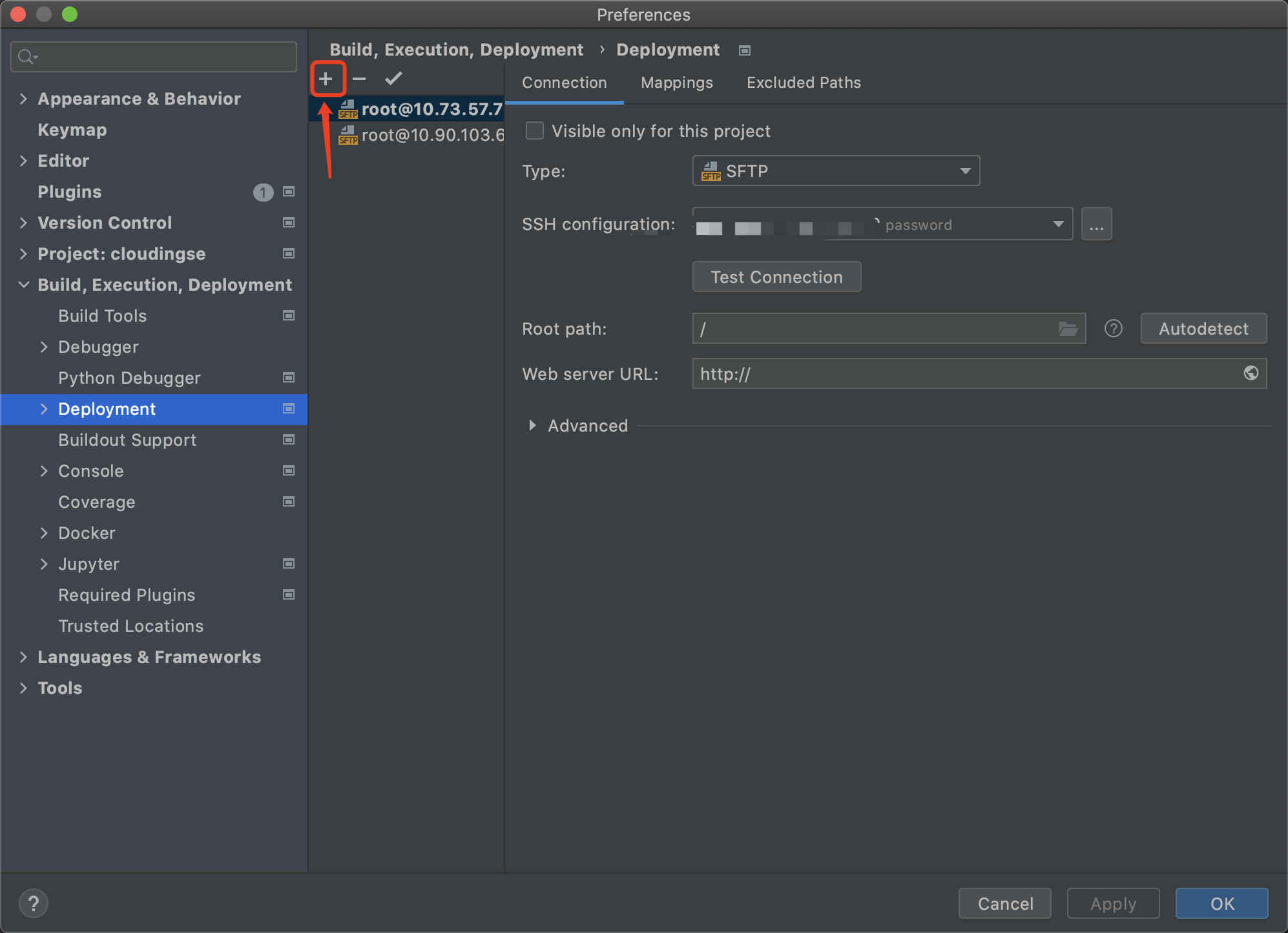 Pycharm uses SSH to connect to this machine Docker - Programmer Sought