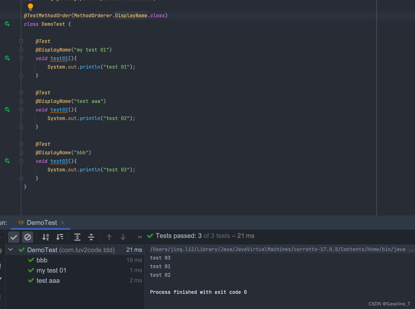 JUnit 5 测试顺序_junit5执行顺序_Gasoline_T的博客-CSDN博客