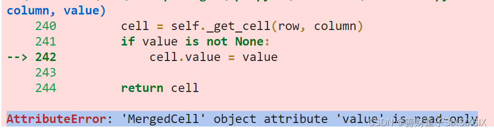 Openpyxl MergedCell Object Attribute value Is Read only SIXSIXSIX CSDN 