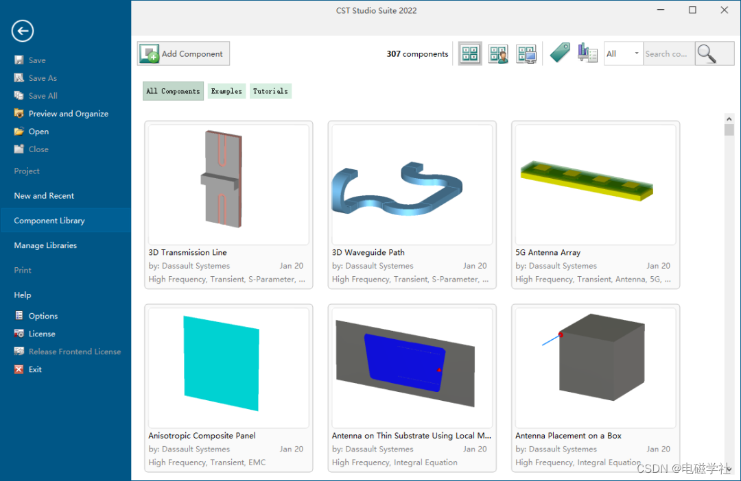 Cst仿真指导 利用软件自带的示例与教程快速建模仿真cst仿真教程 Csdn博客