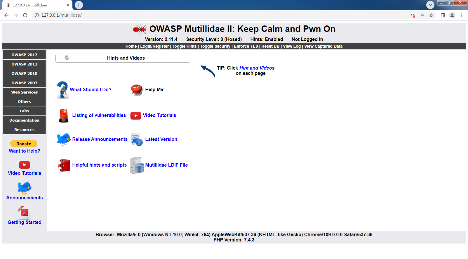 【解决方案】mutillidae 2.11.4 靶场在php2018环境下安装报错_mutillidae靶场-CSDN博客