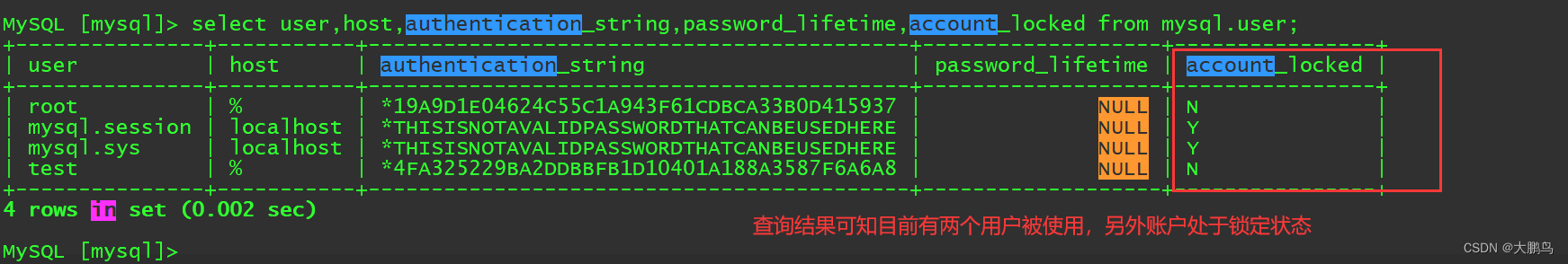 Mysql等保2.0测评_select user,host from mysql.user;-CSDN博客