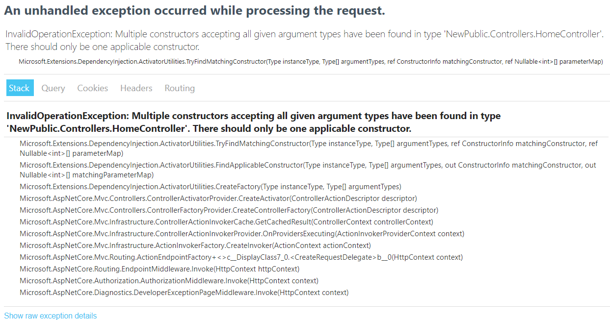C#在“xxx”类型中发现了多个接受所有给定参数类型的构造函数。应该只有一个适用的构造函数。_multiple constructors accepting all given ...