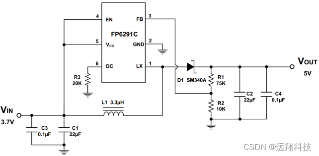 FP6291 输出5V1A,12V0.4A升压芯片-CSDN博客