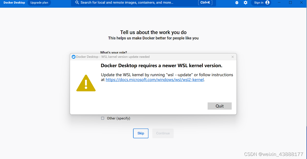 window10 安装Docker Desktop错误及解决办法_we've detected that you have an incompatible versi-CSDN博客