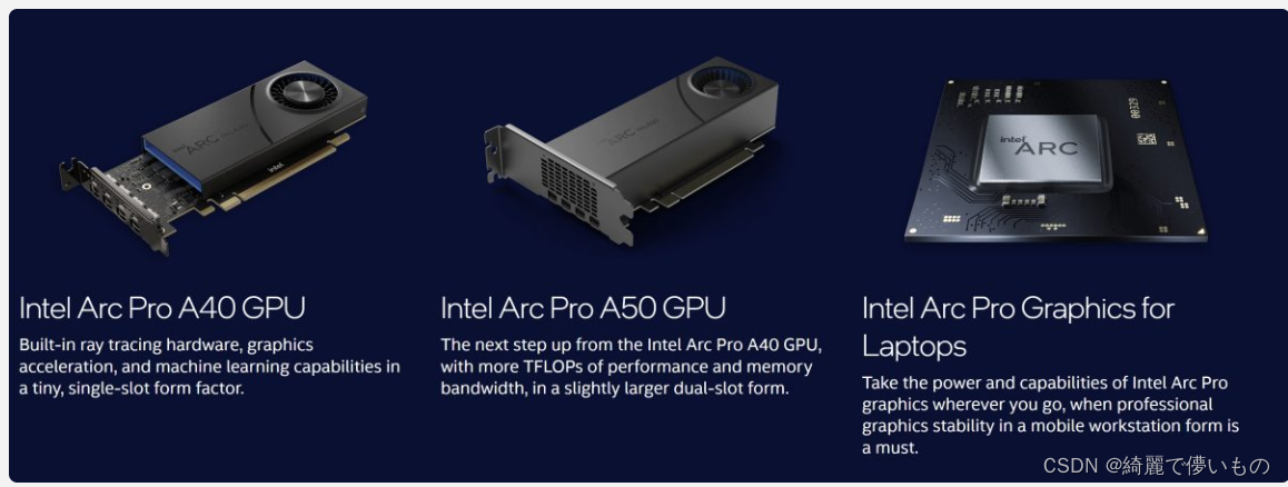 Intel announces Arc Pro A40 and Arc A50 professional desktop GPUs【外媒芯片报道（手工翻译）】_intel a40-CSDN博客