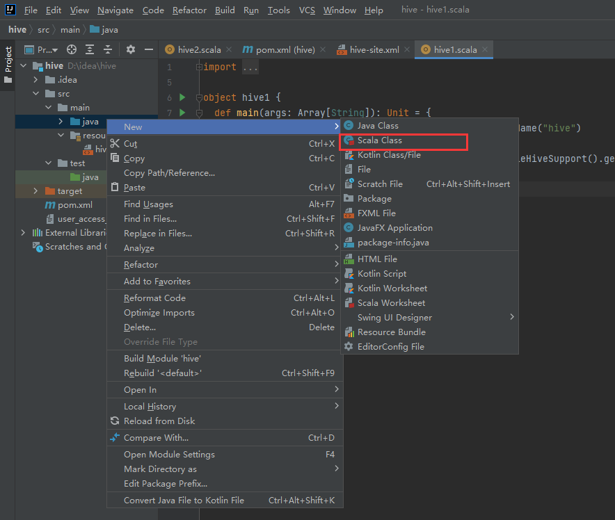idea使用scala技术连接hive，成功教学_scala连接hive数据库-CSDN博客