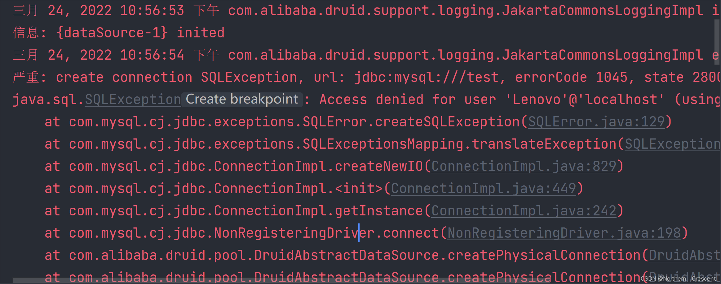 Java Sql Sqlexception Access Denied For User ‘lenovo‘ ‘localhost