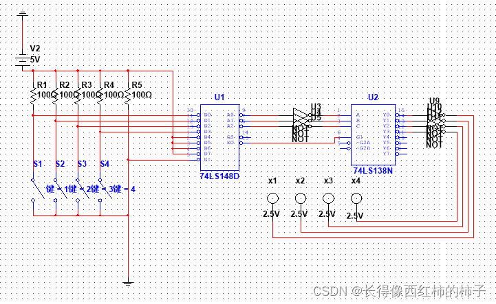 Multisim了解74LS148与74LS138，以及使用74LS148实现“病房优先级”案例_74ls148设计医院病房按钮-CSDN博客