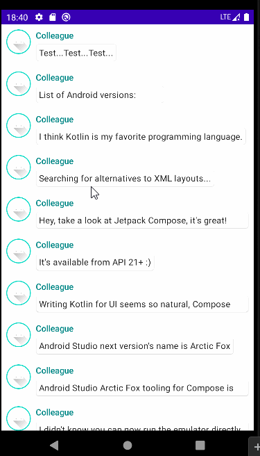 【android Jetpackcompose】1、实战聊天界面: Compose 可组合函数、用 Row 和 Column 设计布局、materialdesign 样式、列表、动画
