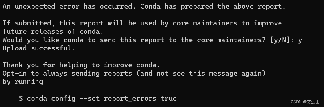 [报错解决]anacon创建新虚拟环境失败：an Unexpected Error Has Occurred Conda Has Prepared The Above Report Csdn博客