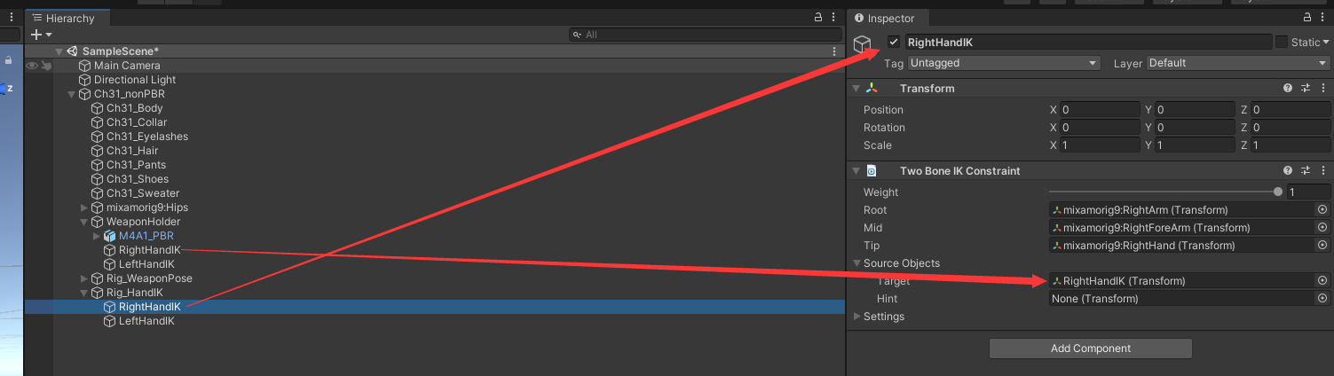 【Unity笔记】使用IK来控制手持武器以及武器瞄准（二）_hand ik unity-CSDN博客