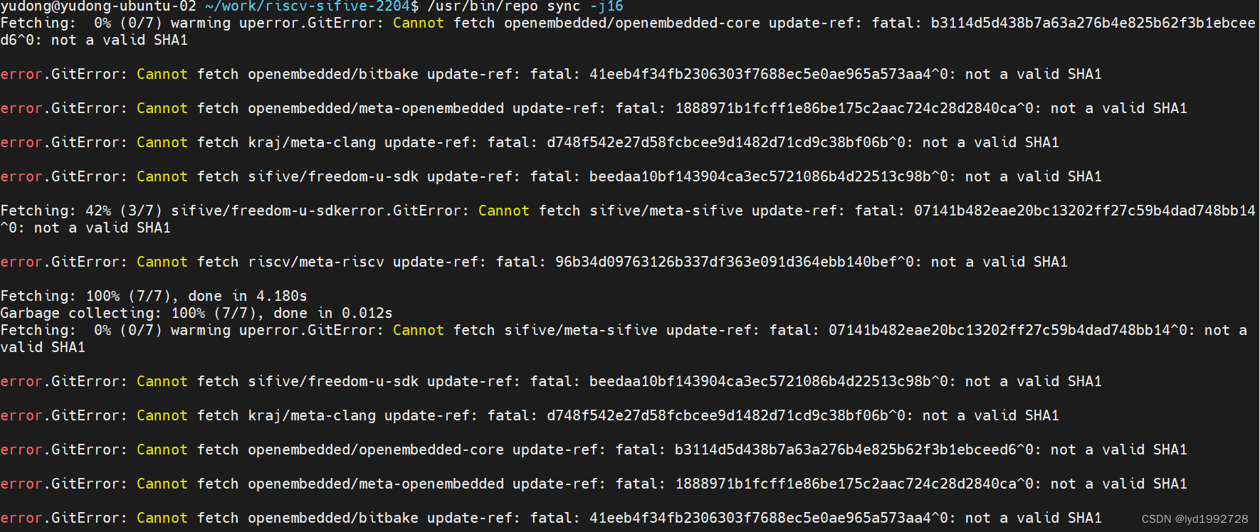 Errorgiterror Cannot Fetch Openembeddedbitbake Update Ref Fatal