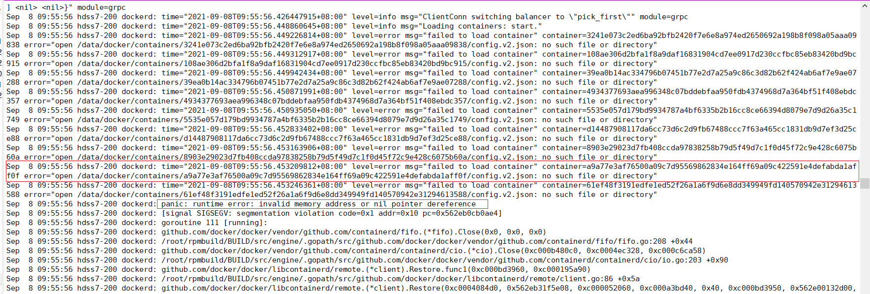 Docker启动报错panic Runtime Error Invalid Memory Address Or Nil Pointer