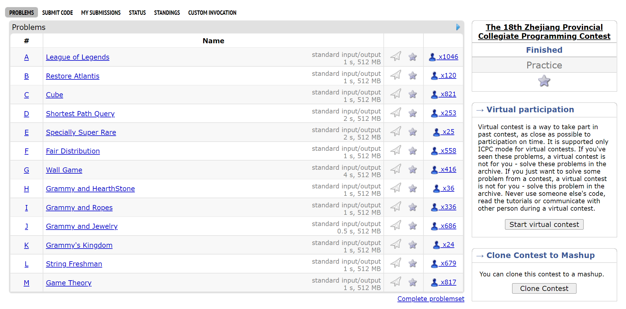 【ZJCPC2021 第18届 浙江省赛】The 18th Zhejiang Provincial Collegiate ...