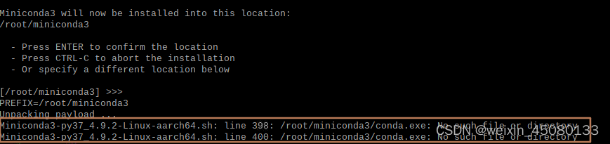 树莓派是aarch64(64位ARM架构)，操作系统是32位的，在装Miniconda3遇到这个错误Miniconda3-py37_4.9.2 ...