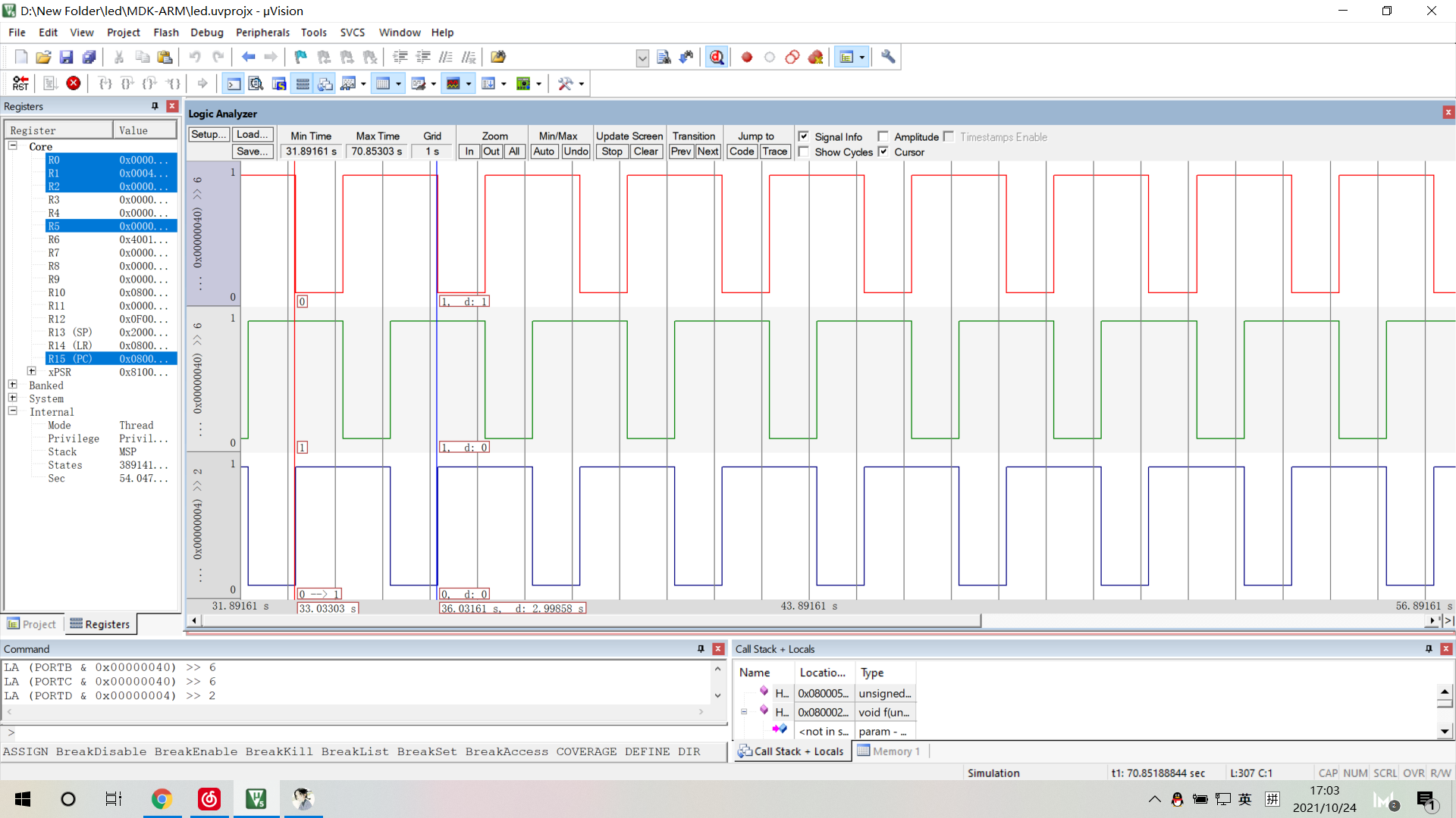 基于STM32 CubeMX+MDK5使用HAL库点亮流水灯,并使用逻辑分析仪观察管脚时序波形_stm32用hal口开发怎么用keil5的逻辑分析仪_歪比巴不的博客-CSDN博客
