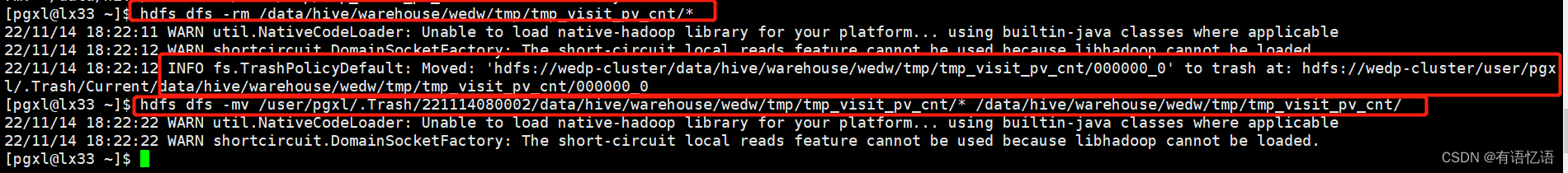 Hive：从HDFS回收站恢复被删的表_hive删除表如何在回收站找到-CSDN博客