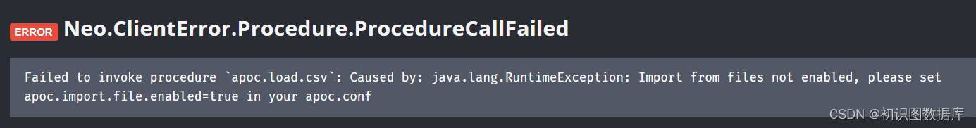 neo4j 5.x 导入csv Failed to invoke procedure `apoc.load.csv`, please set apoc.import.file.enabled ...