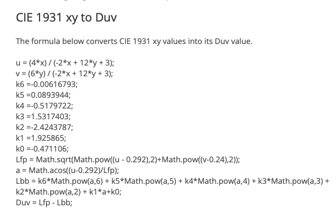 CIE1931-XYZ转CCT和Duv_cct duv-CSDN博客