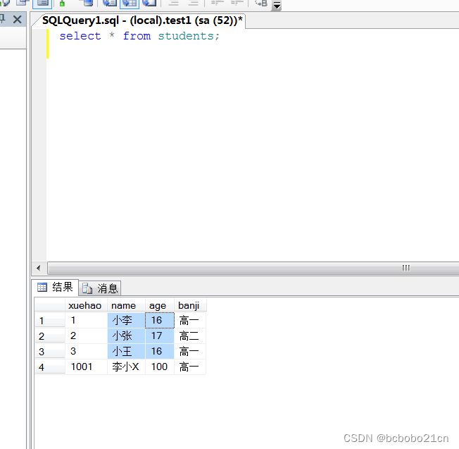 认识sqlserver查询窗口 Sql结果窗口显示 Csdn博客